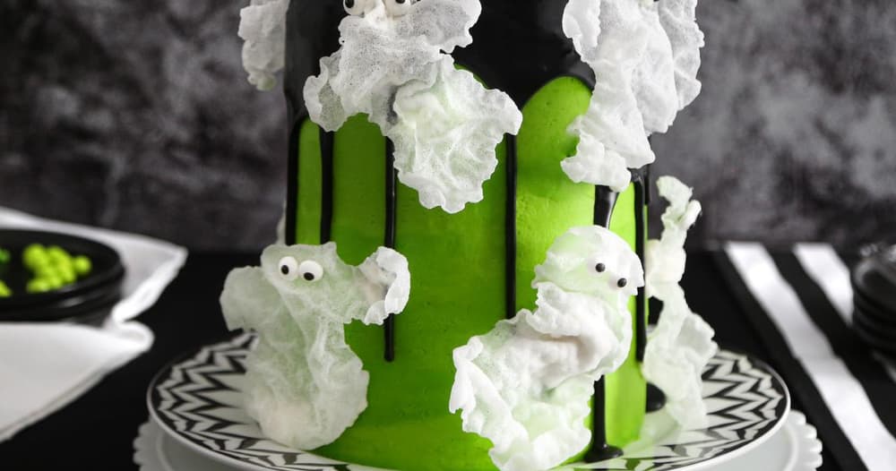 Puffed Rice Paper Ghost Cake | Punchfork