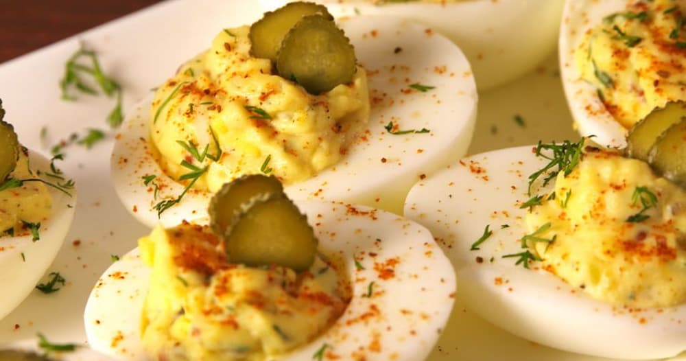 Dill Pickle Deviled Eggs | Punchfork