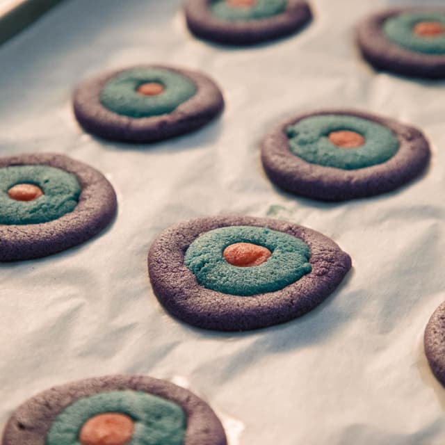 Tri-Color Bullseye Spritz Cookies | Punchfork