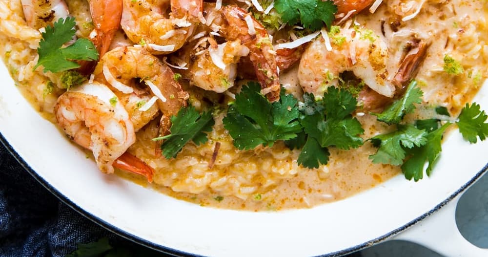 Red Curry Risotto with Shrimp | Punchfork