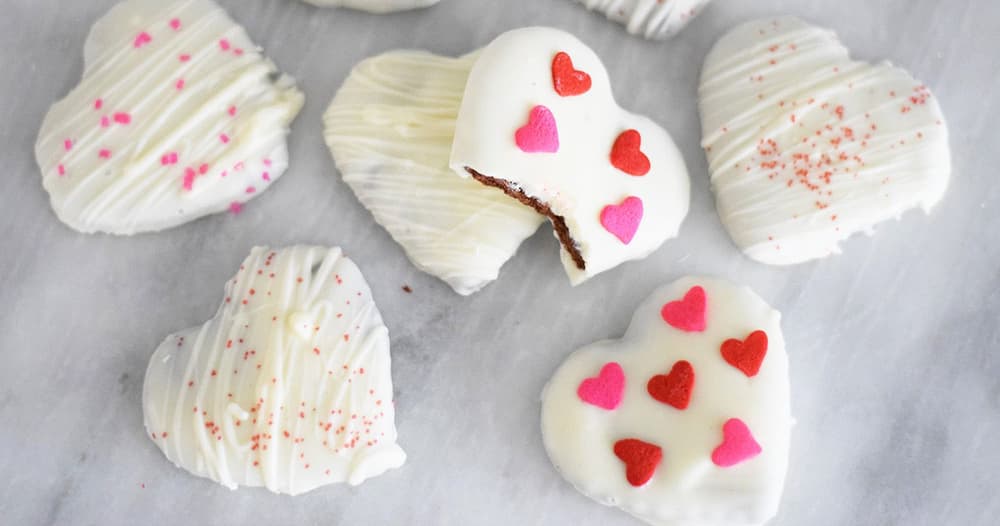 White Chocolate Heart-Shaped Thin Mints | Punchfork