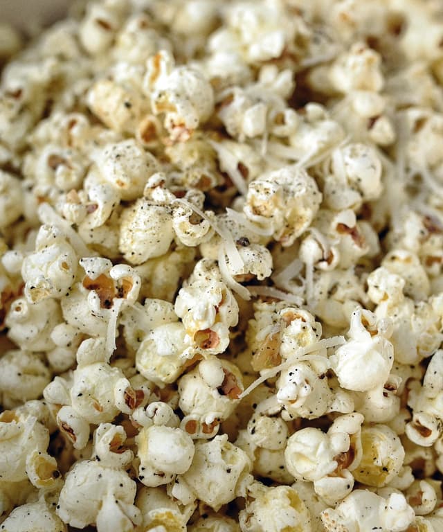 Black Pepper Parmesan + Olive Oil Popcorn | Punchfork