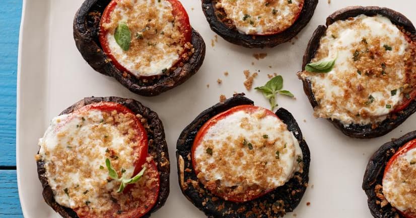 Cheesy Mushroom Stacks | Punchfork