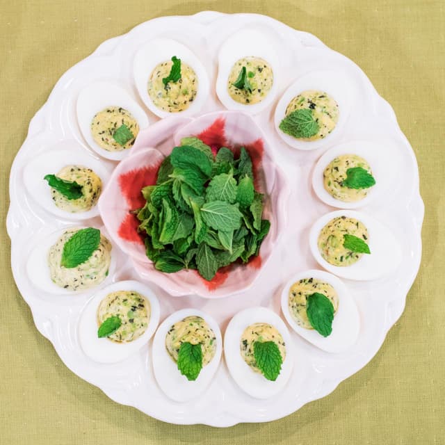 Minted Pea Deviled Eggs | Punchfork