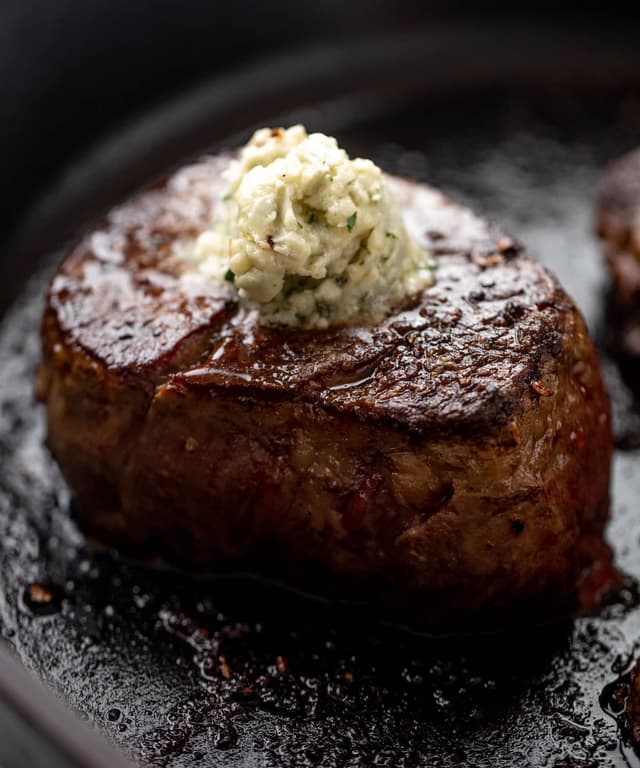 Seared Filet Mignon with Blue Cheese Butter | Punchfork