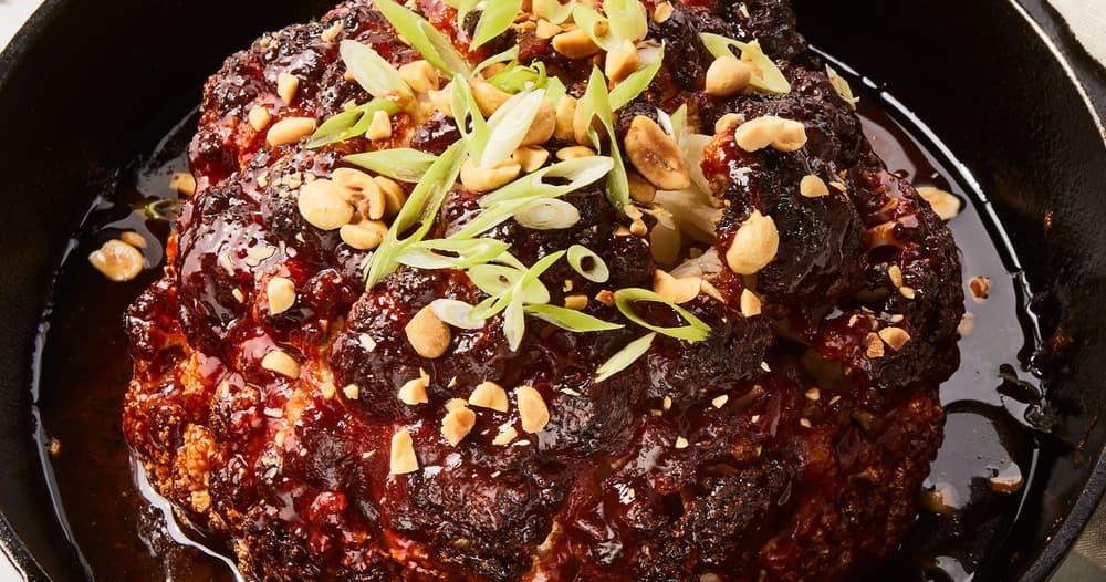 Brown Sugar BBQ Whole Roasted Cauliflower | Punchfork