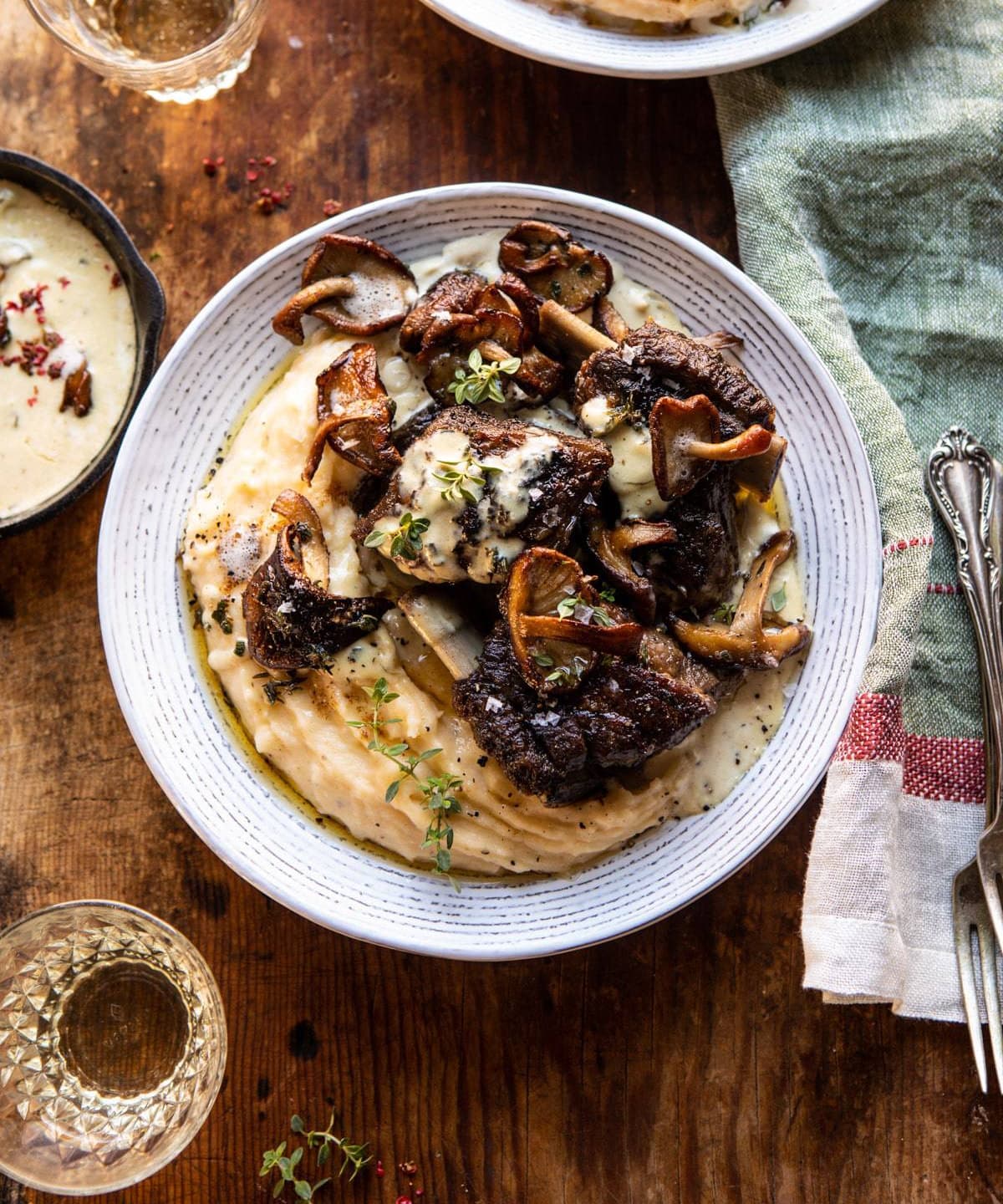 White Wine Braised Short Ribs with Buttered Mushroom Cream Sauce ...