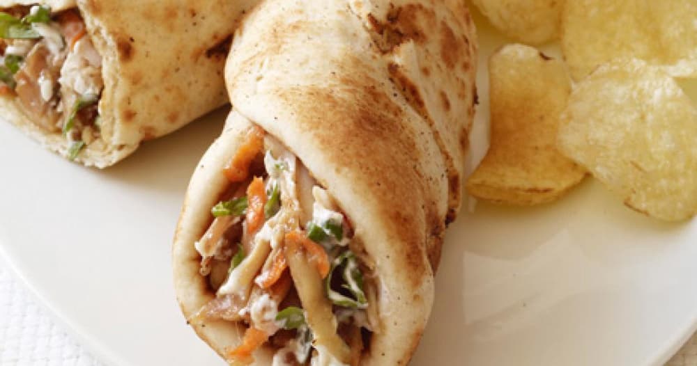 Ginger Chicken Naan Wraps | Punchfork
