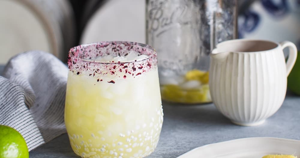 Ginger Margarita with Hibiscus Salt Rim | Punchfork