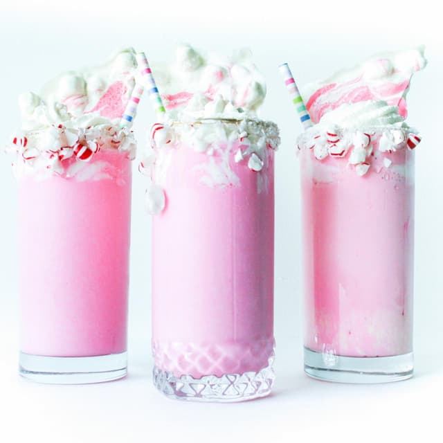 Pink Peppermint Eggnog Milkshake | Punchfork