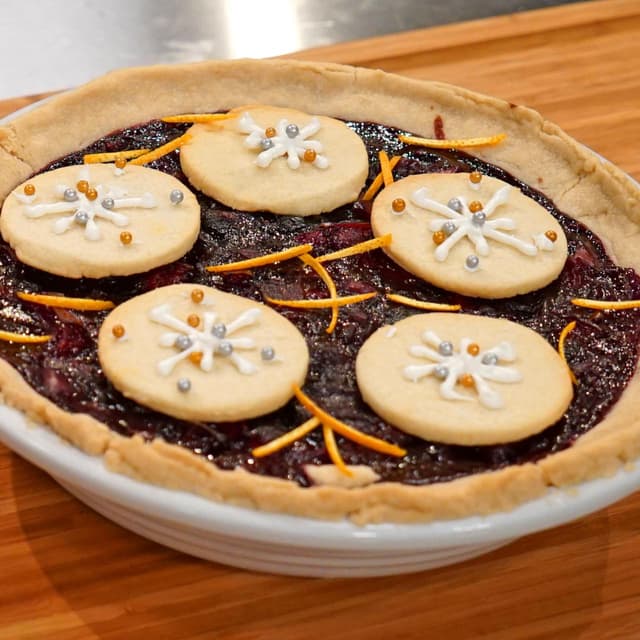 First Snow Cherry Pie with Snowflake Sugar Cookies | Punchfork