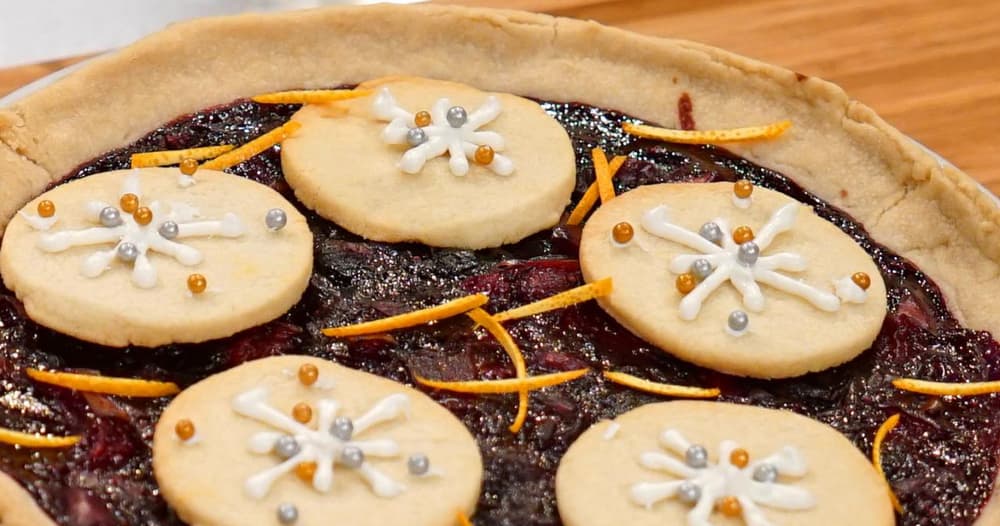 First Snow Cherry Pie with Snowflake Sugar Cookies | Punchfork