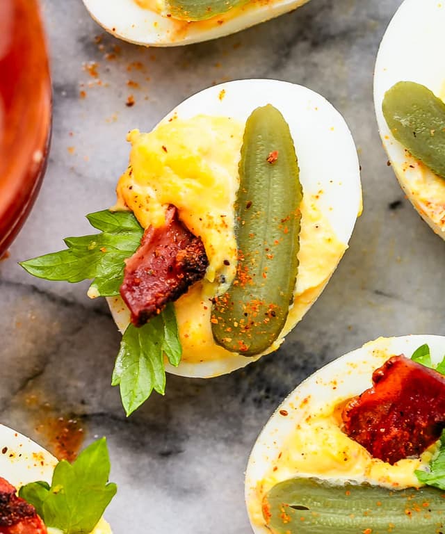 Bloody Mary Deviled Eggs | Punchfork