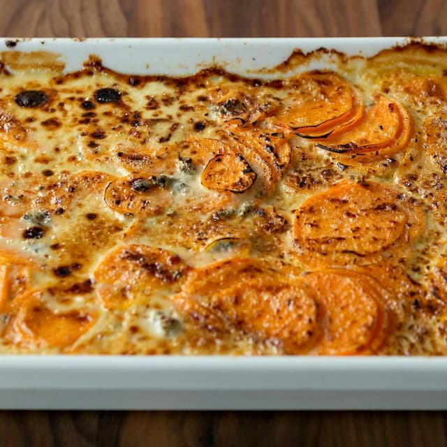 Sweet Potato and Blue Cheese Gratin | Punchfork