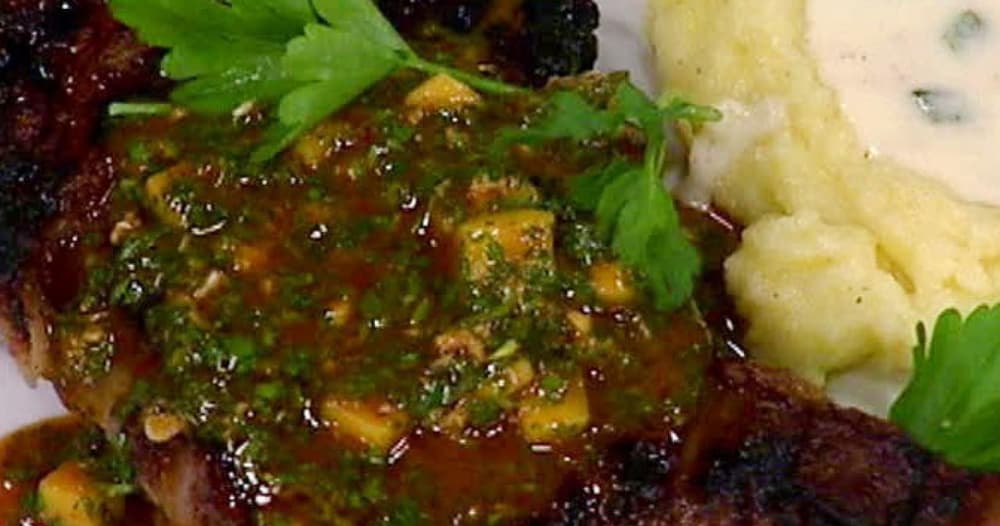 Grilled Rib Eye Steak with Mango Chimichurri | Punchfork