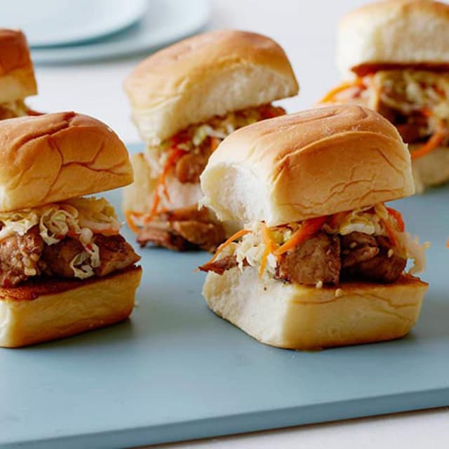 Sweet and Sour BBQ Chicken Sliders with Pickled Chinese Cabbage and ...