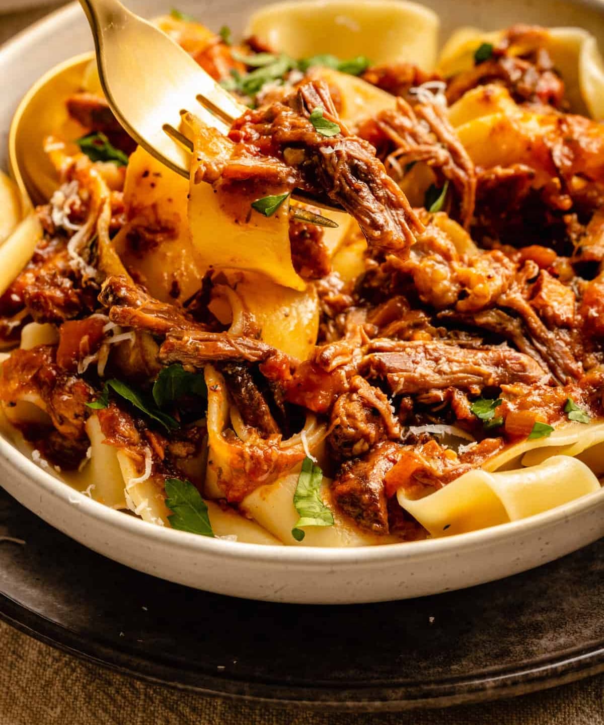 Slow Cooker Short Rib Ragu Over Pappardelle | Punchfork