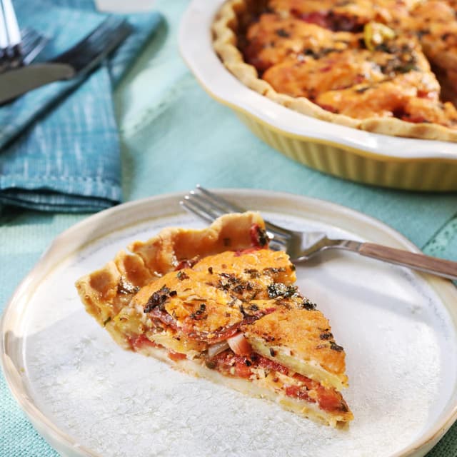 Tomato Pie with Cornmeal Crust | Punchfork