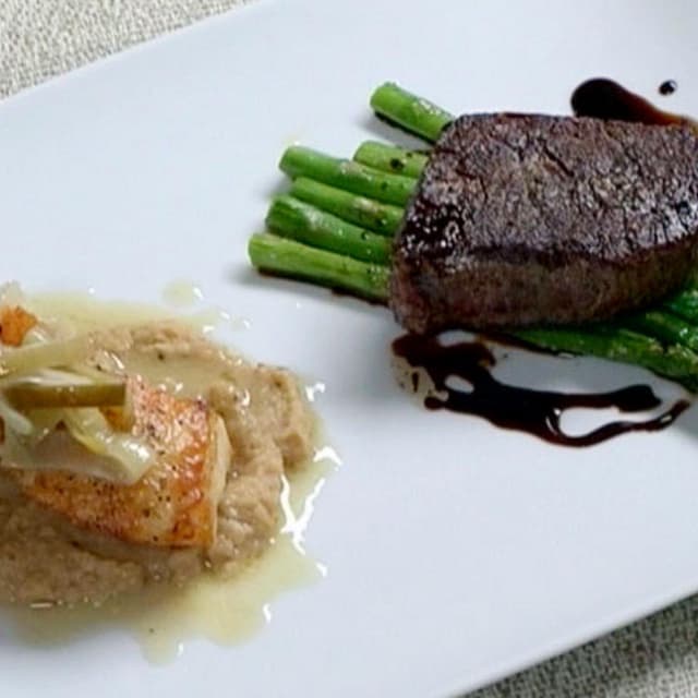 Pan Roasted Filet Mignon with Asparagus Sea Bass with Roasted ...