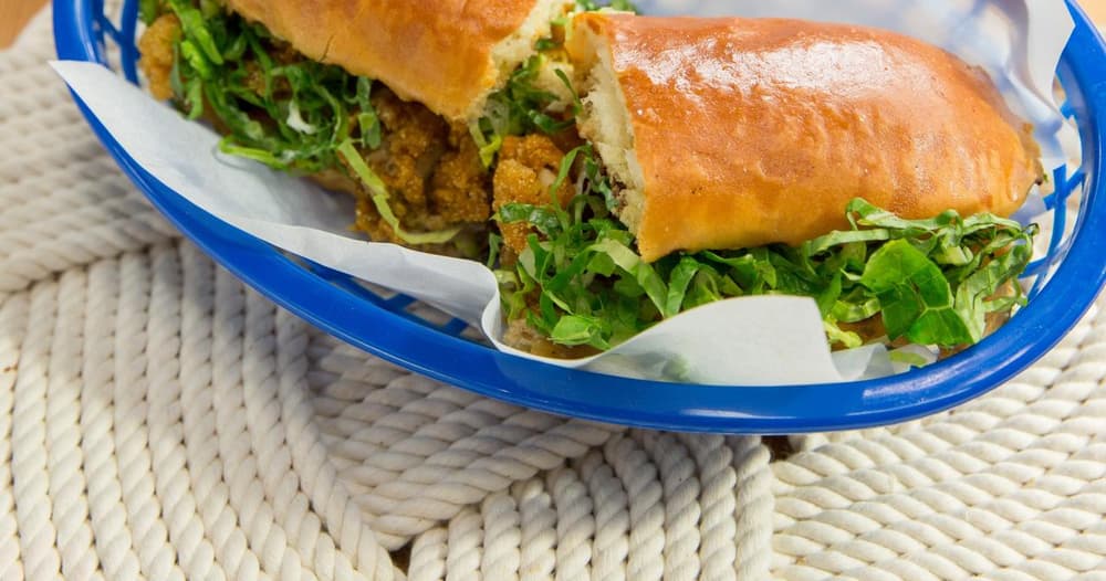 Buttermilk Fried Clam Roll with Spicy Pickle Dressing | Punchfork