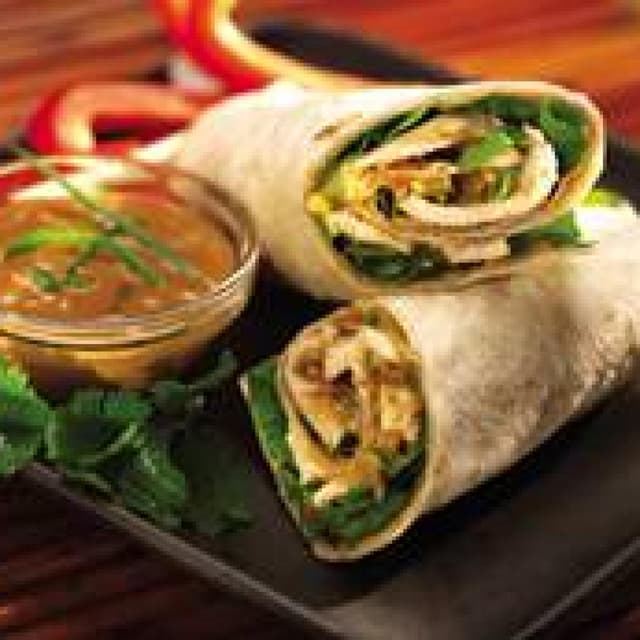 Thai Peanut Butter Chicken Wraps | Punchfork