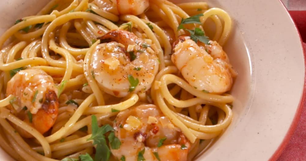 Shrimp Scampi with Bucatini Noodles | Punchfork