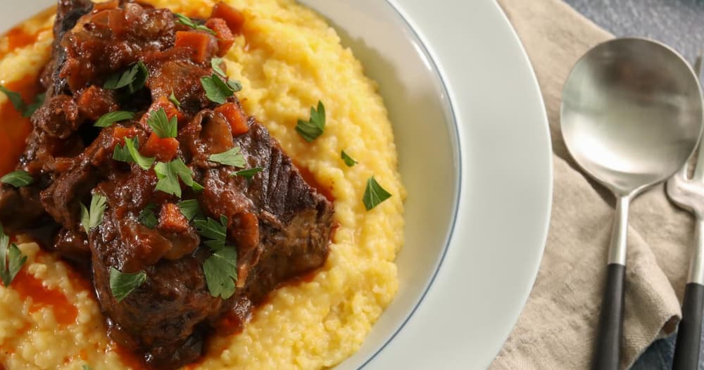 Spicy Braised Short Ribs with Polenta | Punchfork