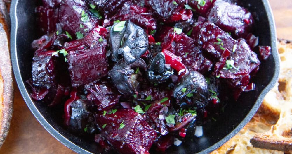 Roasted Beets with Snails on Toast | Punchfork