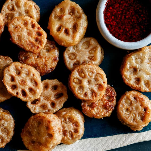 Crispy Stuffed Lotus Root with Pork | Punchfork