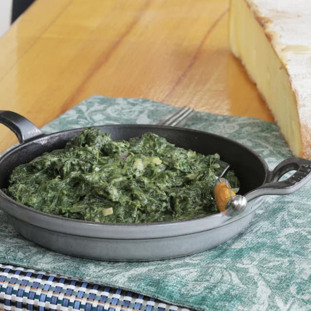 Creamed Spinach with Pickled Onions and Raclette Cheese | Punchfork