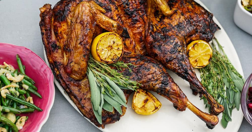 Sunny's Butterflied Grilled Turkey with Lemon Pepper Glaze | Punchfork