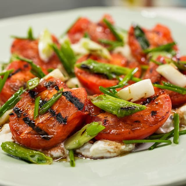 Grilled Tomatoes with Scallions, Chives and Ricotta | Punchfork