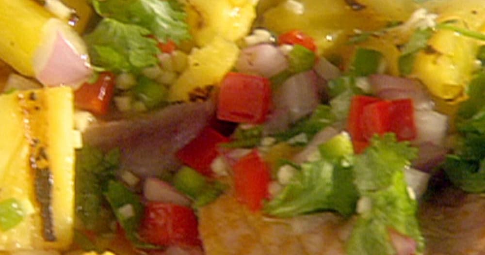 Grilled Yellow Fin Tuna with Grilled Pineapple Salsa | Punchfork