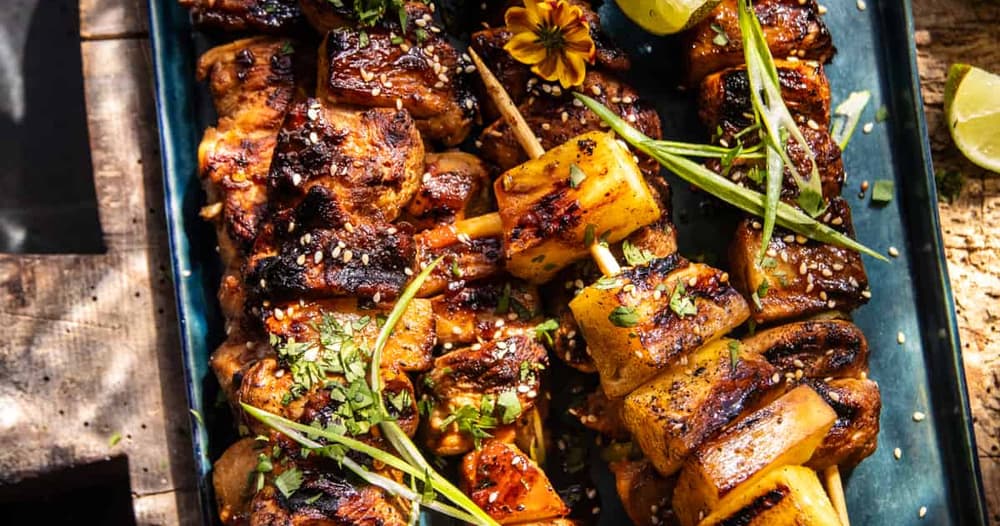Pineapple Adobo Chicken Skewers | Punchfork