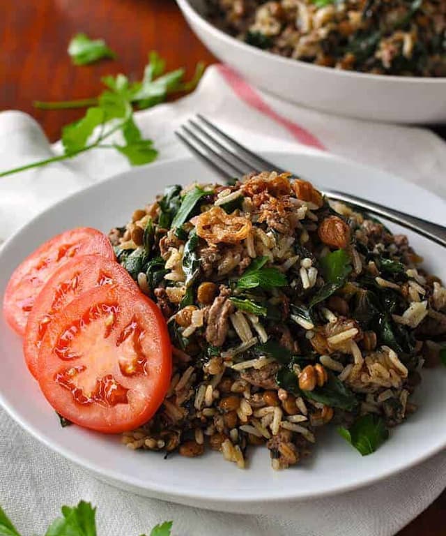 Middle Eastern Lamb and Lentil Rice Pilaf | Punchfork