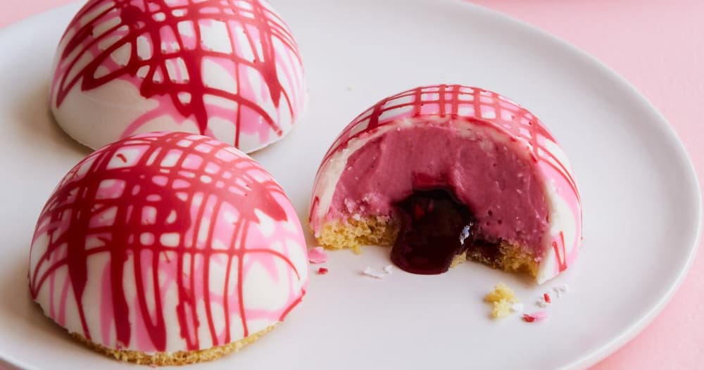 Raspberry-Lemon White Chocolate Domes | Punchfork