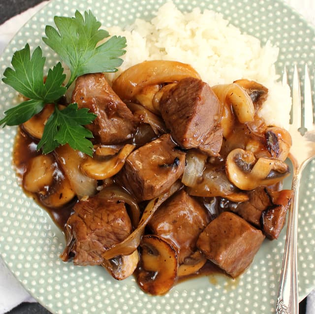 Beef Tips with Mushroom Gravy | Punchfork