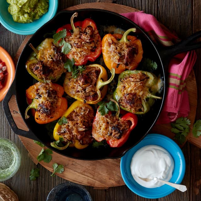 Healthy Chicken Fajita Stuffed Peppers | Punchfork