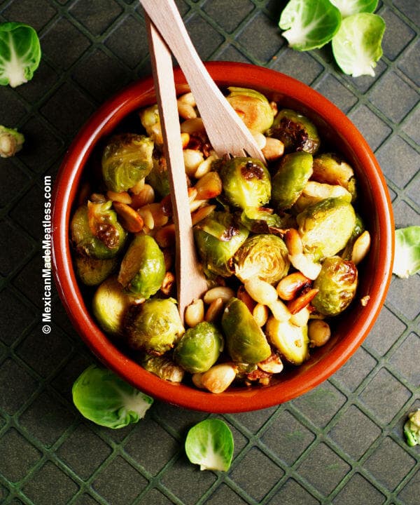 Roasted French Style Brussels Sprouts with Almonds | Punchfork