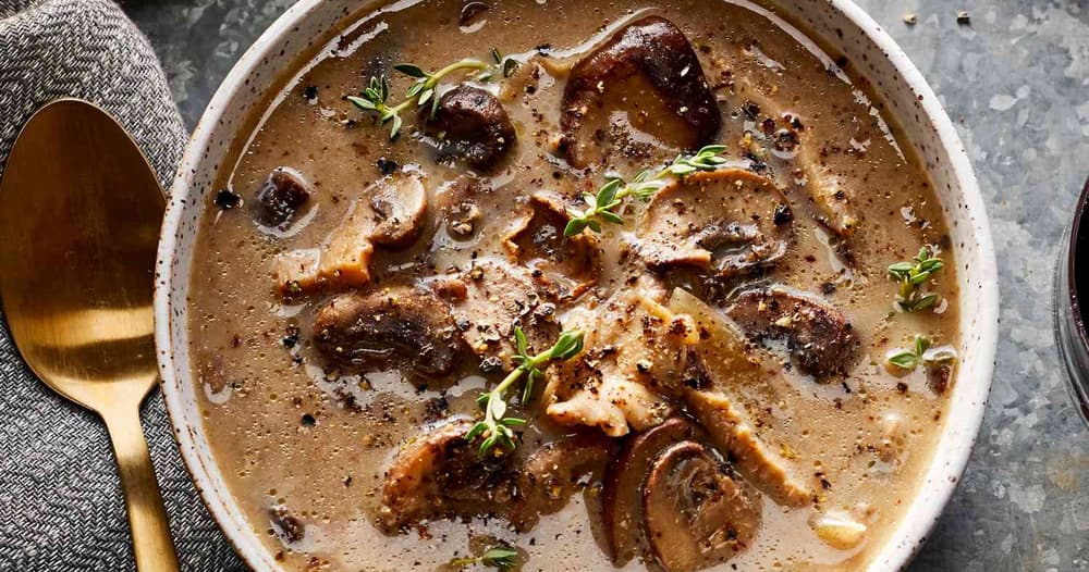 Slow-Cooker Mushroom Soup with Sherry | Punchfork