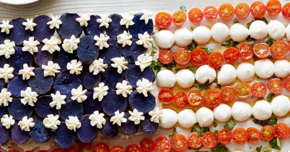 American Flag Caprese Salad | Punchfork