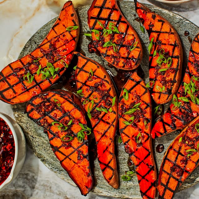 Owamni Sweet Potatoes with Maple-Chile Crisp | Punchfork