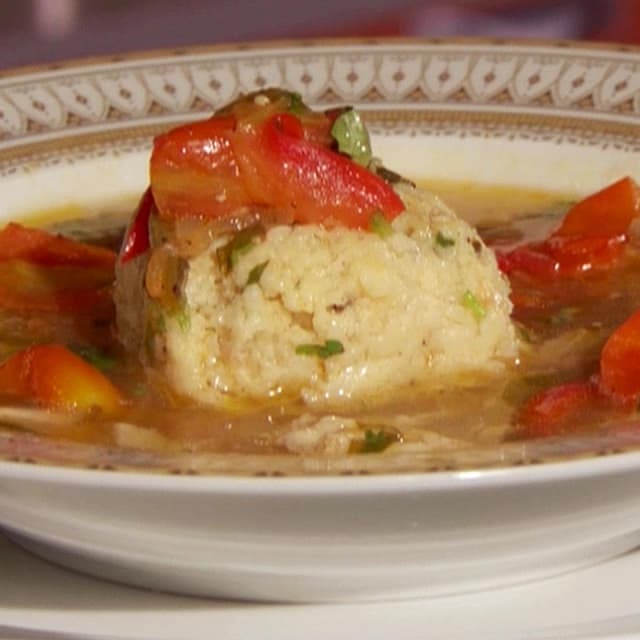 Sephardic Chicken Soup with Sofrito and Herbed Matzo Balls | Punchfork