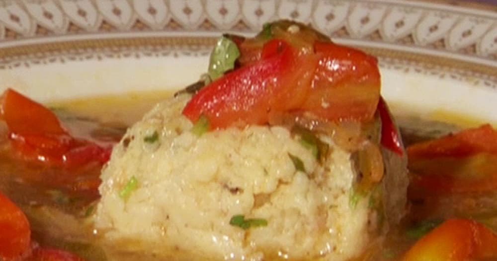 Sephardic Chicken Soup with Sofrito and Herbed Matzo Balls | Punchfork