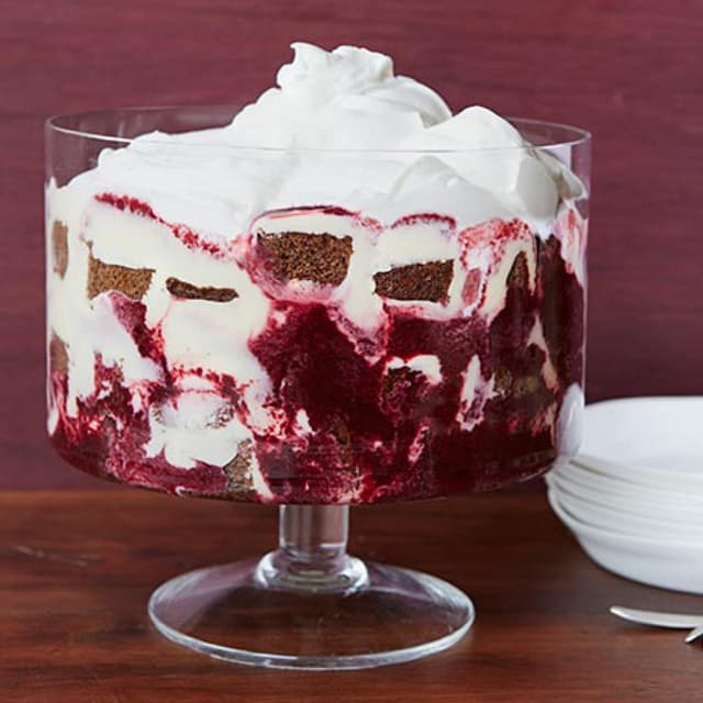 Gingerbread and Lemon Curd Trifle with Blackberry Sauce | Punchfork