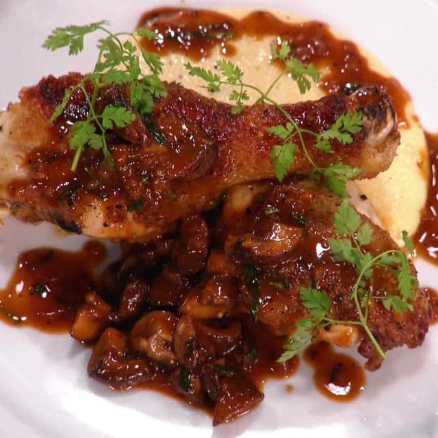Chicken Chasseur (Hunter-Style Chicken) with Creamy Polenta with ...