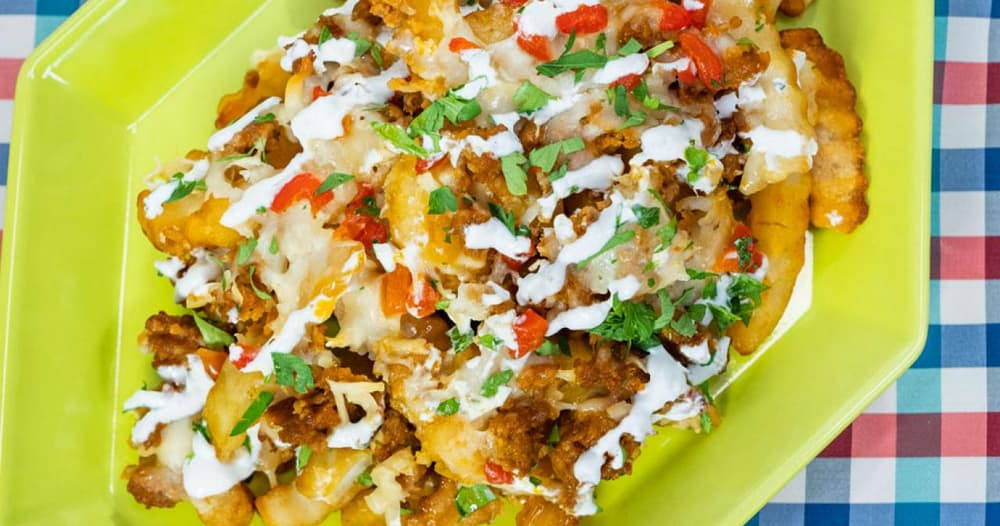 Chorizo and Cheese Loaded Fries | Punchfork
