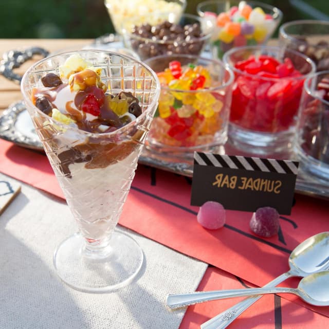 Movie Theater Candy Sundae Bar with Hot Fudge and Caramel Sauces ...