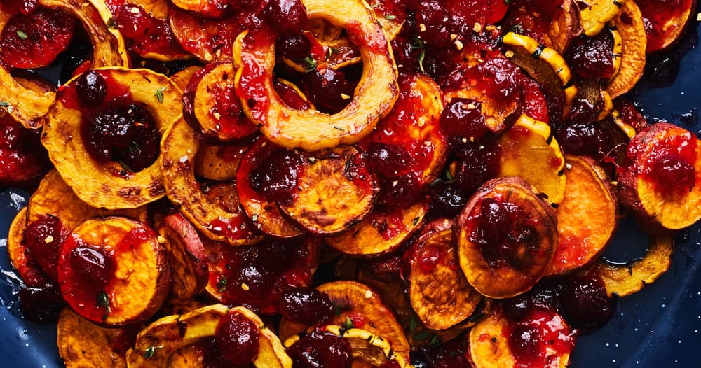 Roasted Sweet Potato and Delicata Squash with Cranberry Agrodolce ...