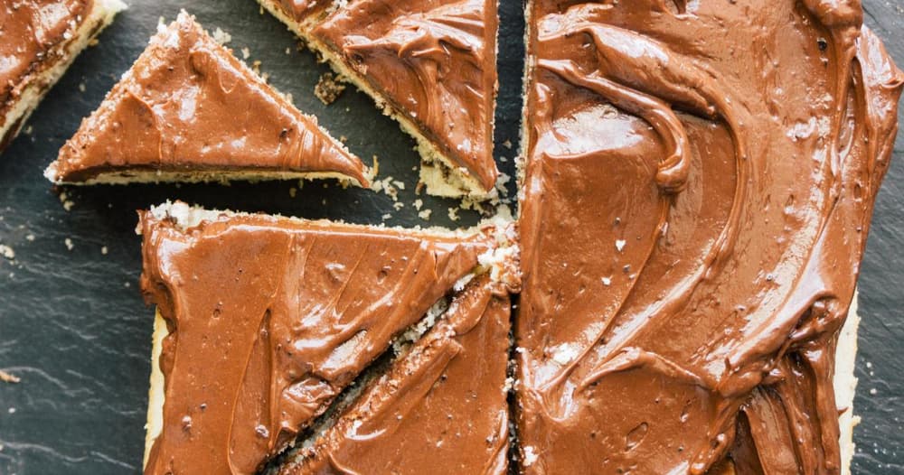 Chocolate Chunk Snack Cake with Chocolate Malt Frosting | Punchfork